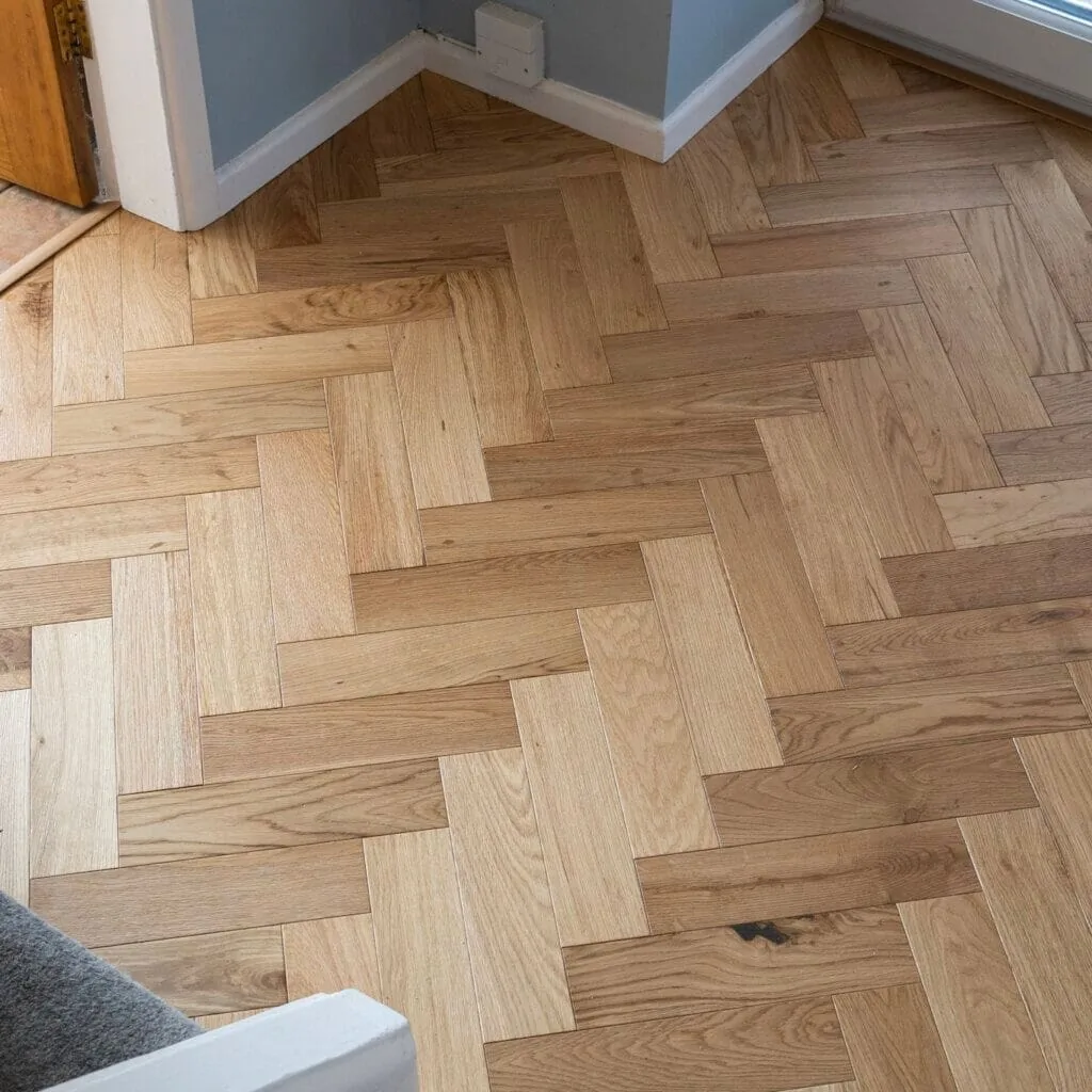 Riviera 14/3 x 90mm Pale Invisible Oak Herringbone Engineered Wood Flooring